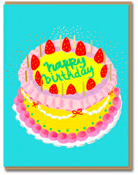 Birthday Cake Happy Birthday greetings card – The Bookish Type