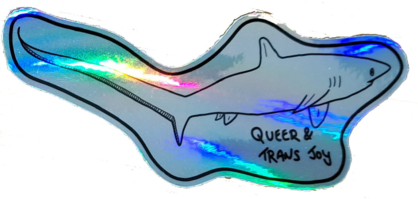 Queer & Trans Joy shark sticker – The Bookish Type